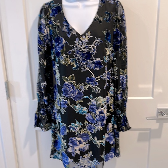 Laundry By Shelli Segal | Dresses | Laundry Sheer Black Floral Dress 8 ...